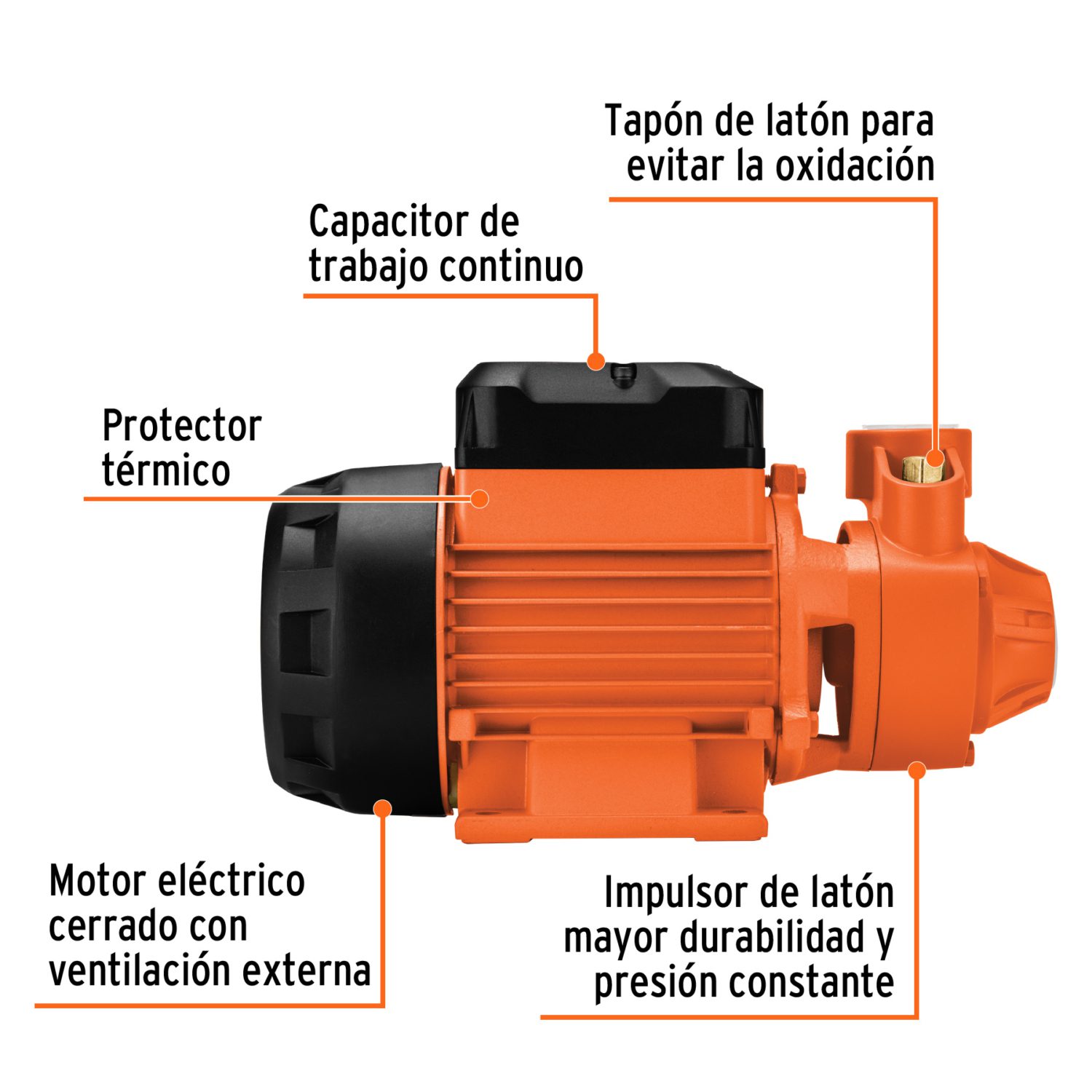 10070 / BOAP-1 Bomba periférica 1 HP altura máxima 70 m Truper Expert ...